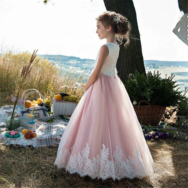 Kids Girls Vintage A-Line Corset Back Wedding/Prom Dresses – Children's ...
